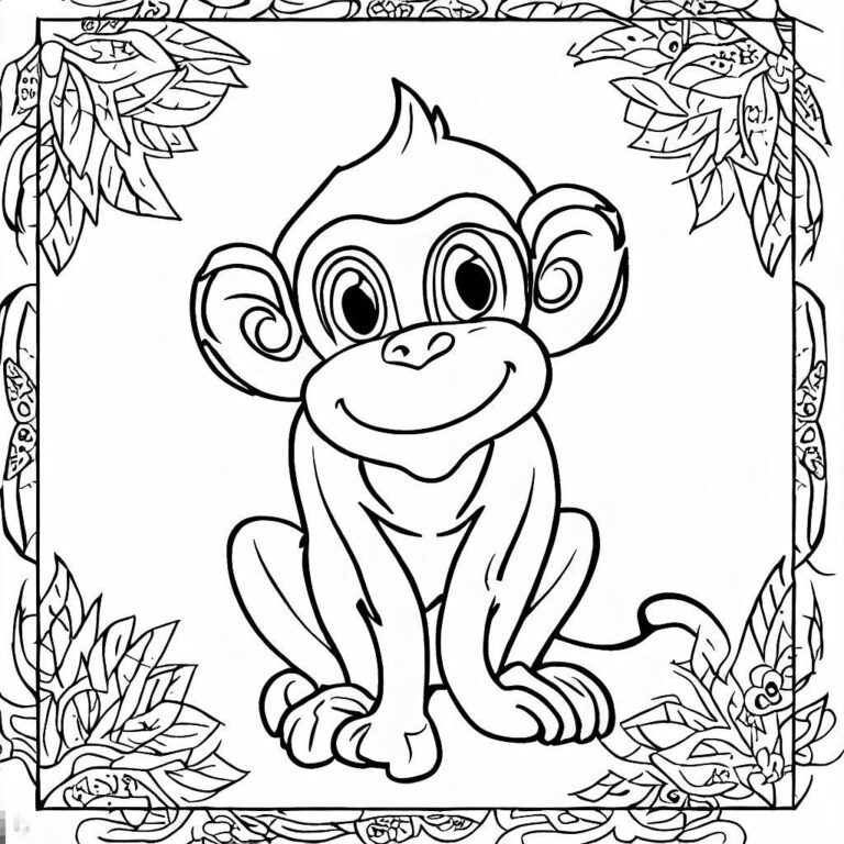 Monkey Coloring Page – Color My Pages