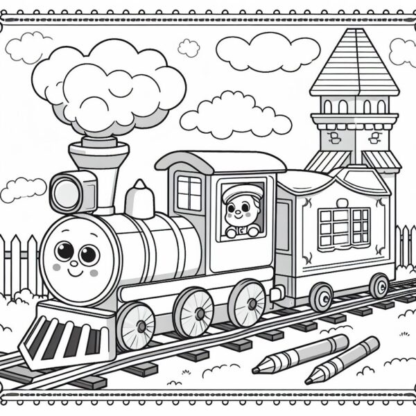 Train Coloring Page – Color My Pages