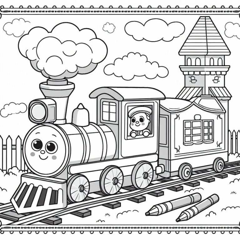 Train Coloring Page – Color My Pages