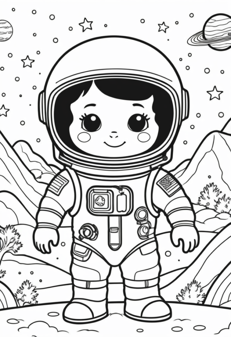 Astronaut Coloring Book PDF – Color My Pages