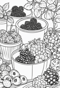 Mixed Berries Coloring Page – Color My Pages