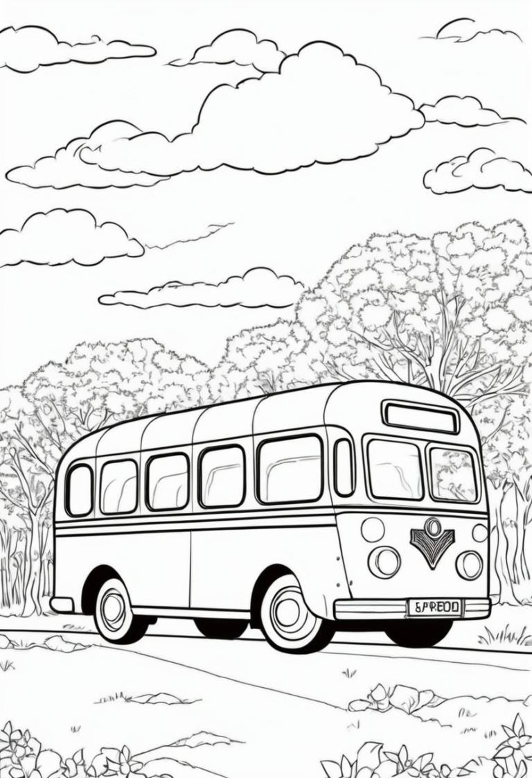 Bus Coloring Pages – Color My Pages