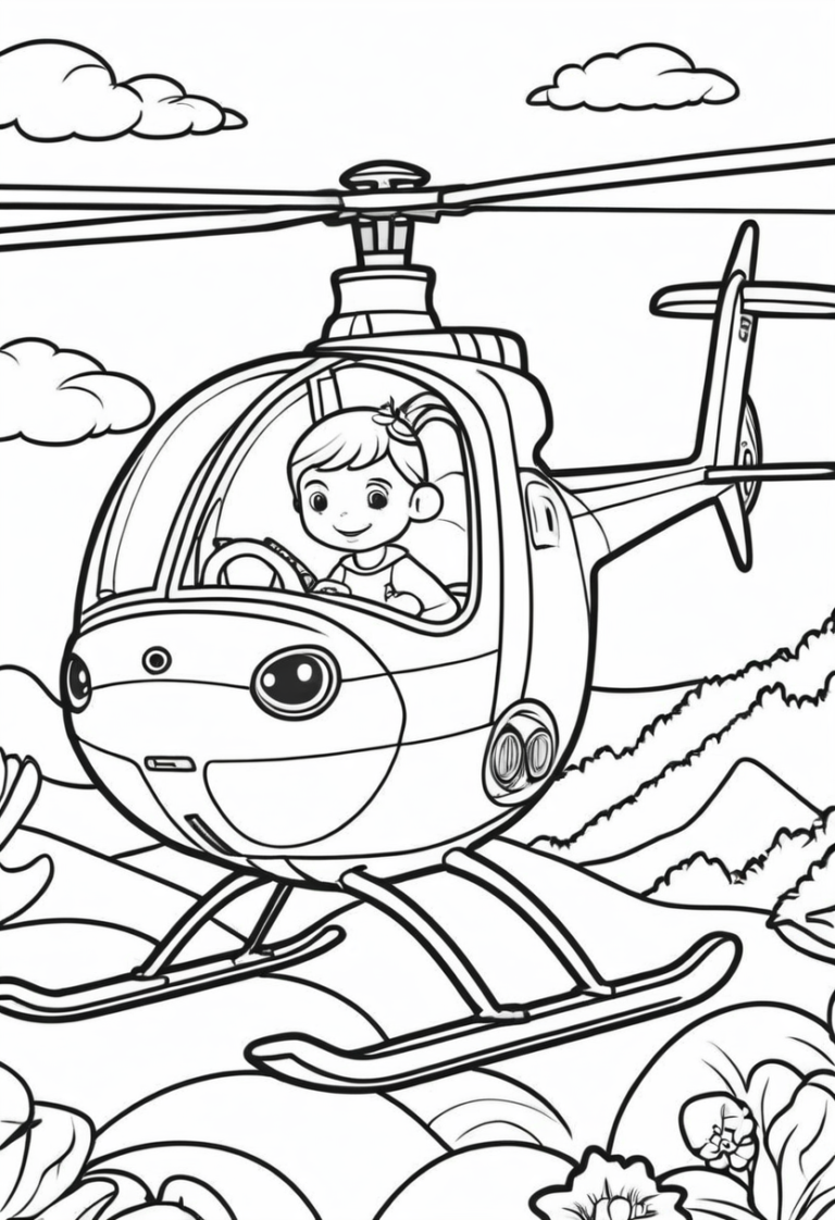 Preschool Helicopter Coloring Sheets – Color My Pages