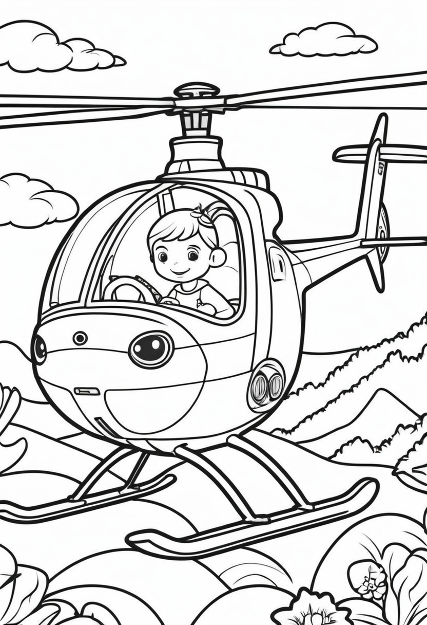 Preschool Helicopter Coloring Sheets – Color My Pages