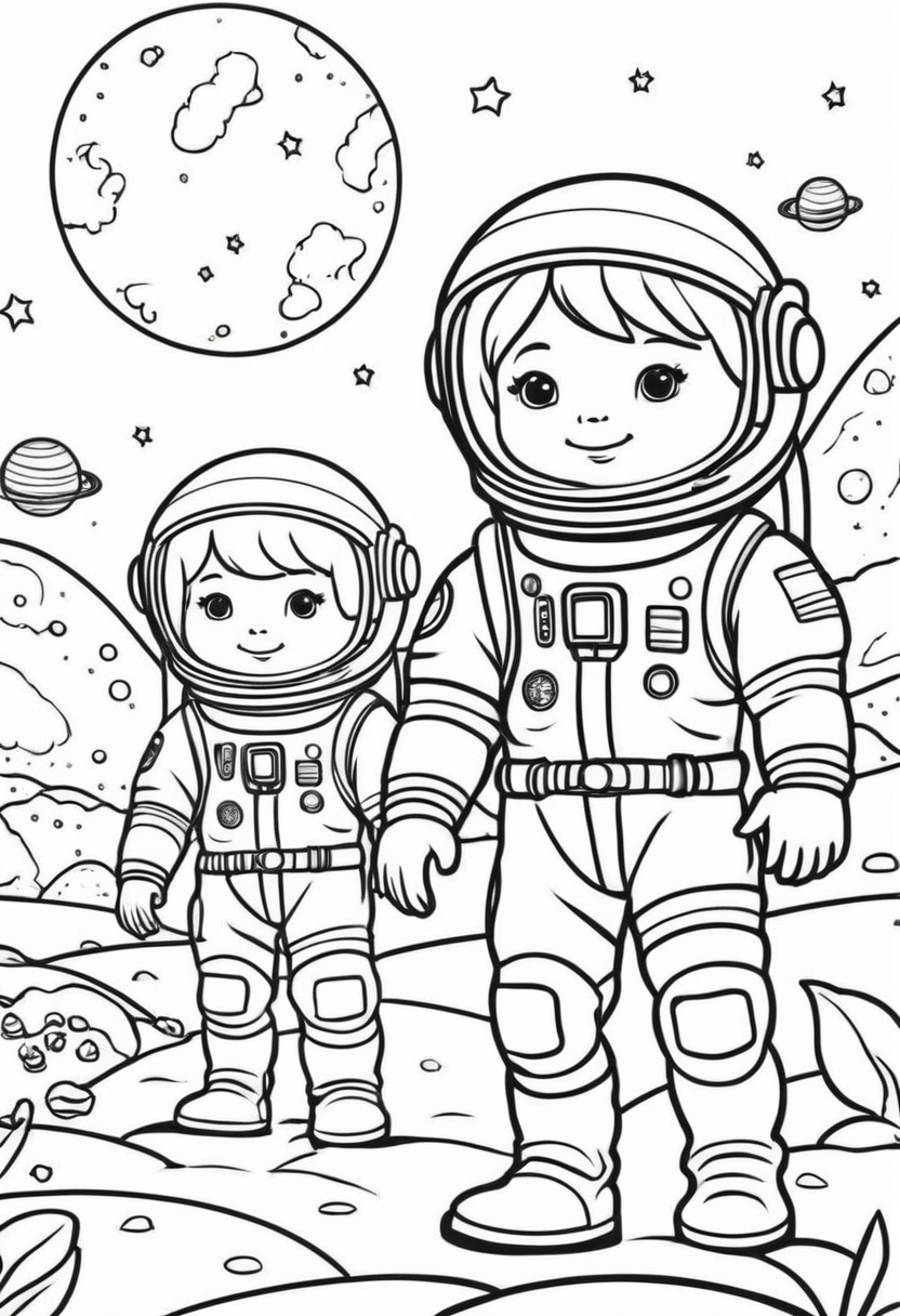 Creative Astronaut Colorings for Kids – Color My Pages