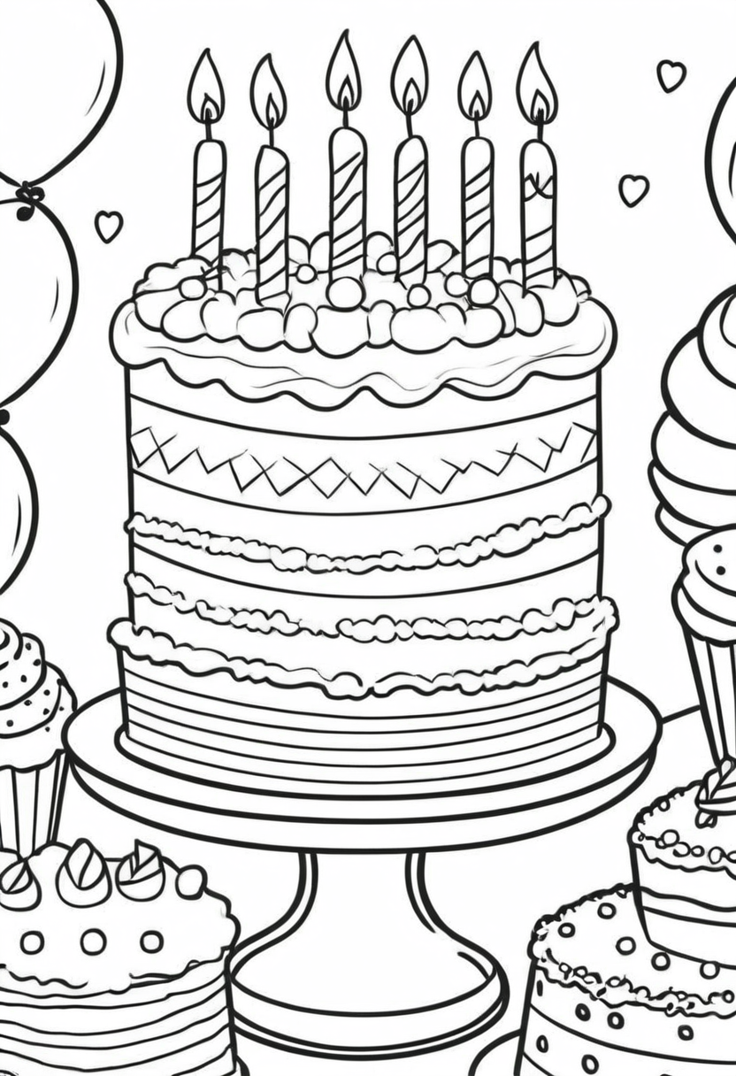 “Birthday Cake Coloring Pages” – Color My Pages