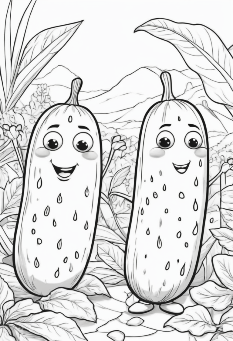 Cucumber-themed Coloring Activities – Color My Pages