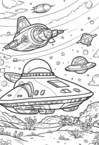 “Fun Spaceship Coloring Sheets” – Color My Pages