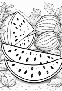 “Juicy Watermelon Coloring Sheets” – Color My Pages