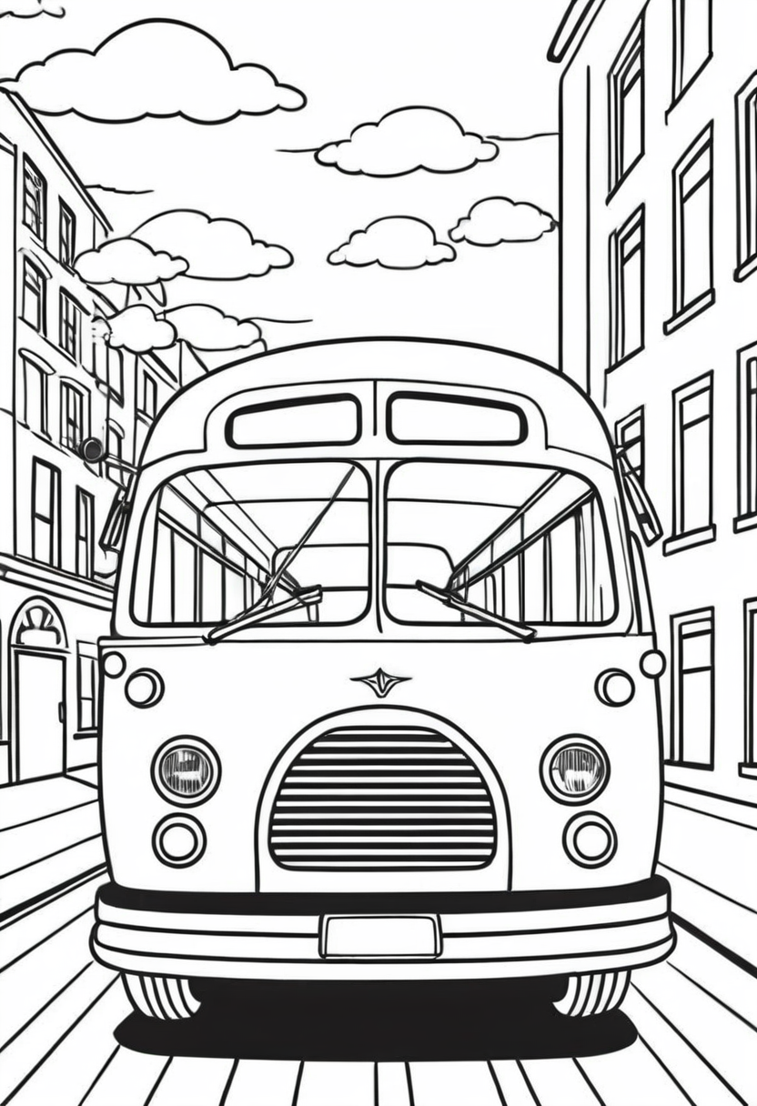 Printable Bus Coloring Sheets – Color My Pages