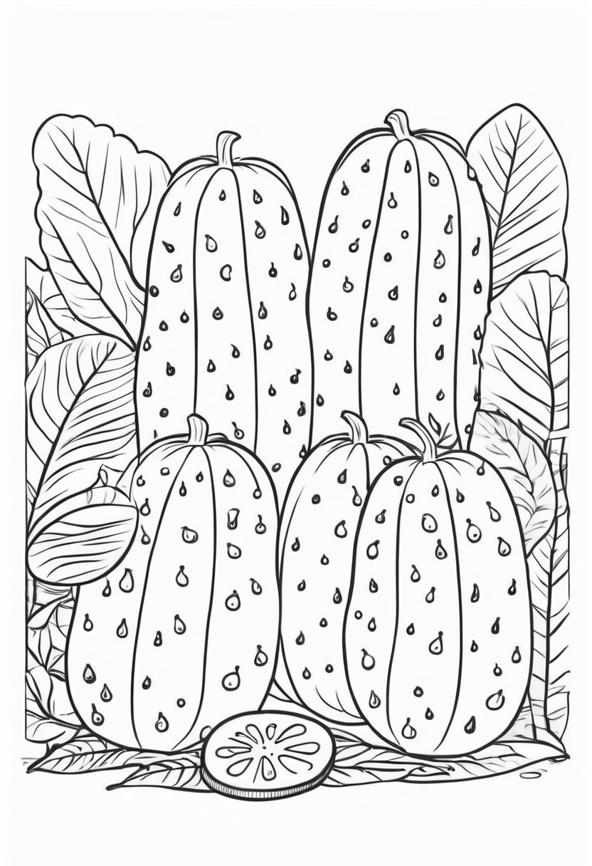 Cucumber Colorings for Kids – Color My Pages