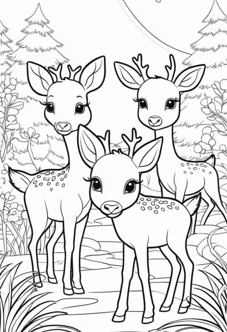 Deer Coloring Page for Kids – Color My Pages
