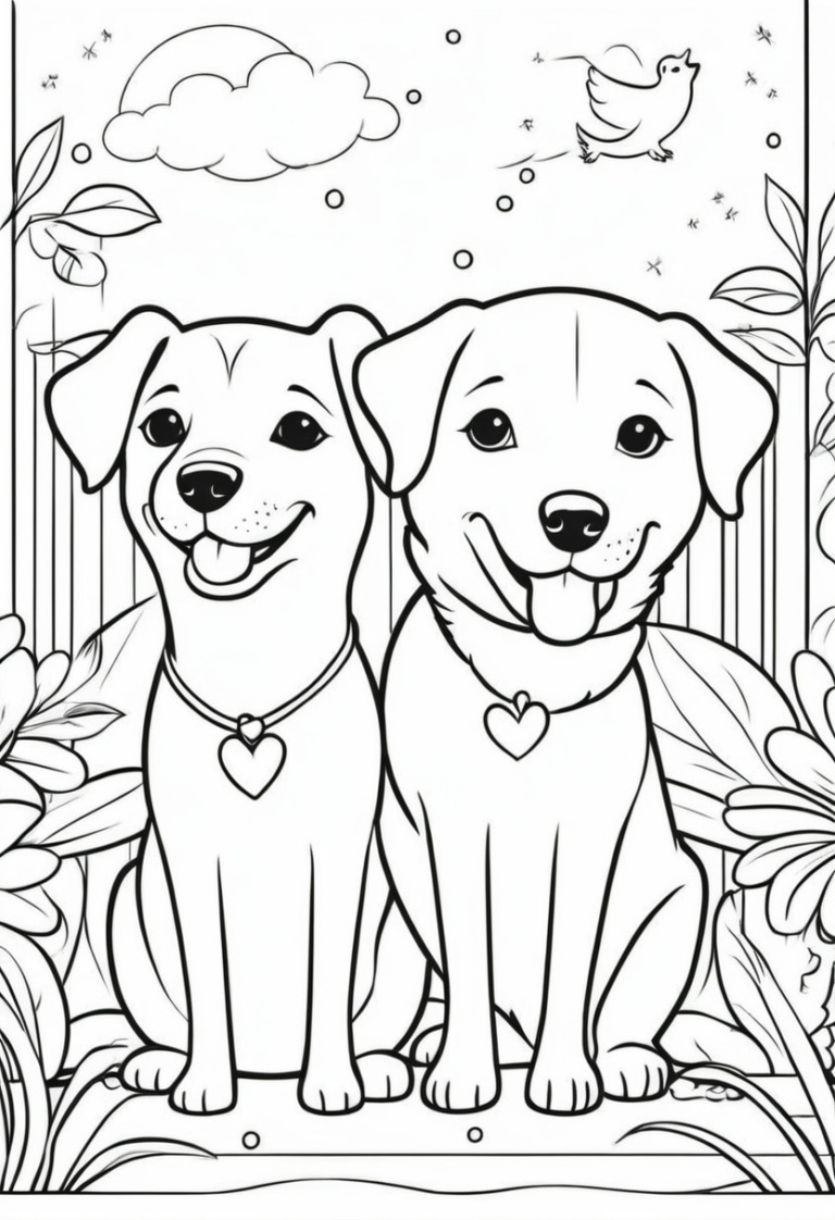 Dogs Coloring Page for Kids – Color My Pages
