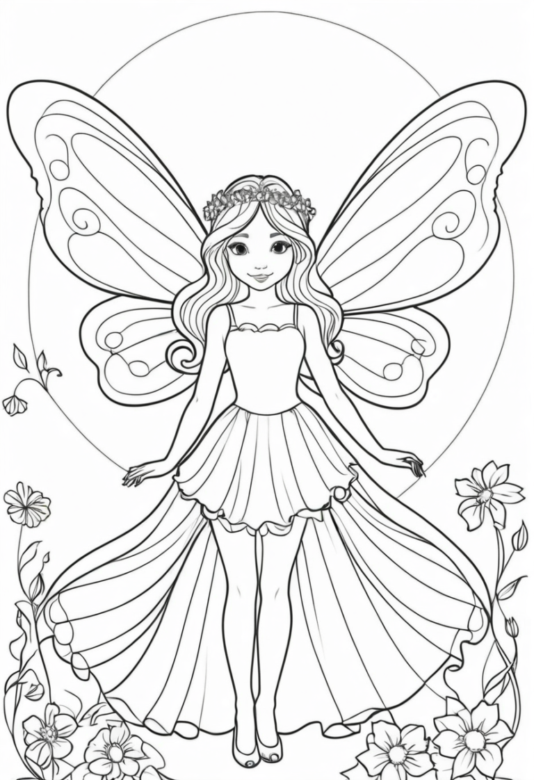 Fairy Coloring Page for Kids – Color My Pages