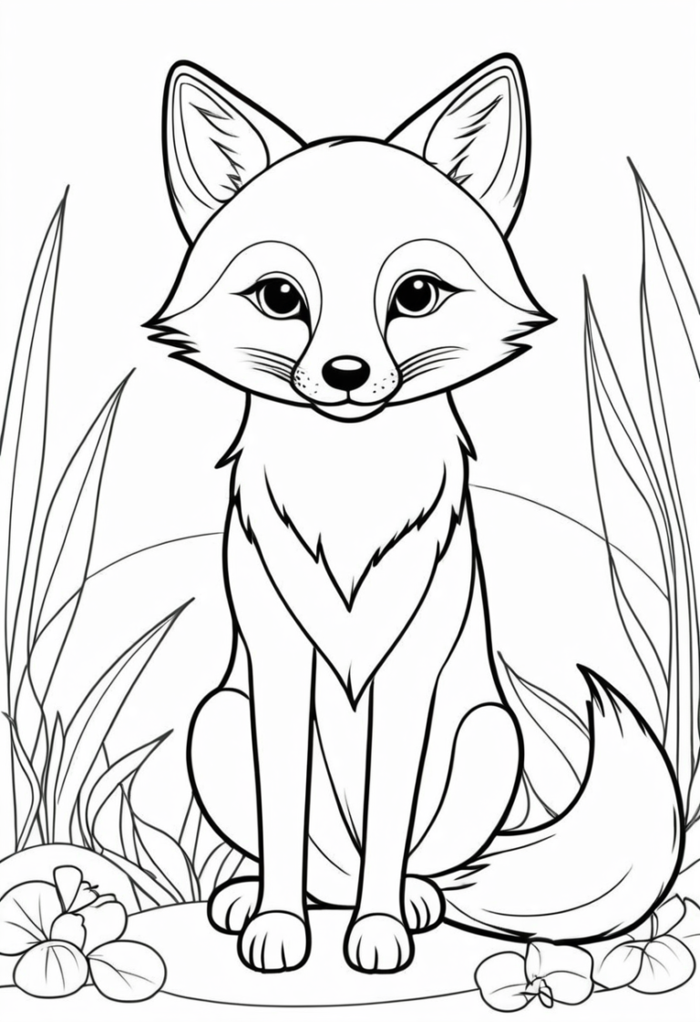 Fox Coloring Page for Kids – Color My Pages