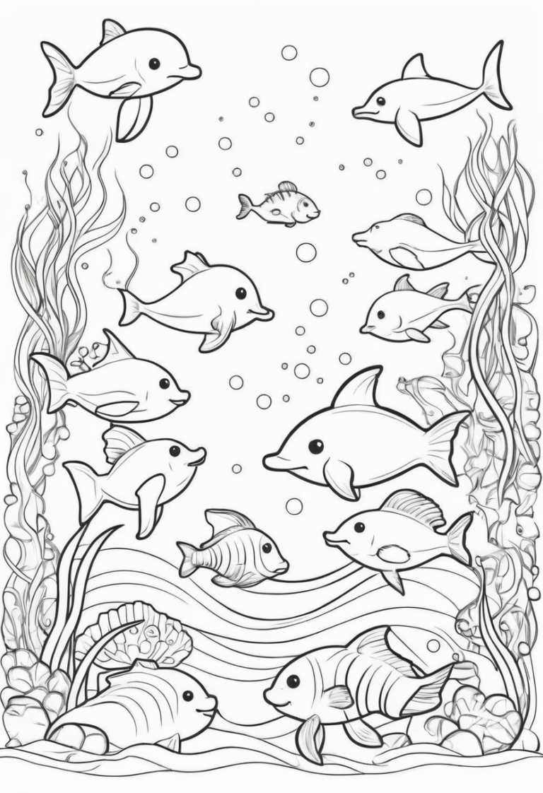 Sea Animals Coloring Page for Kids – Color My Pages