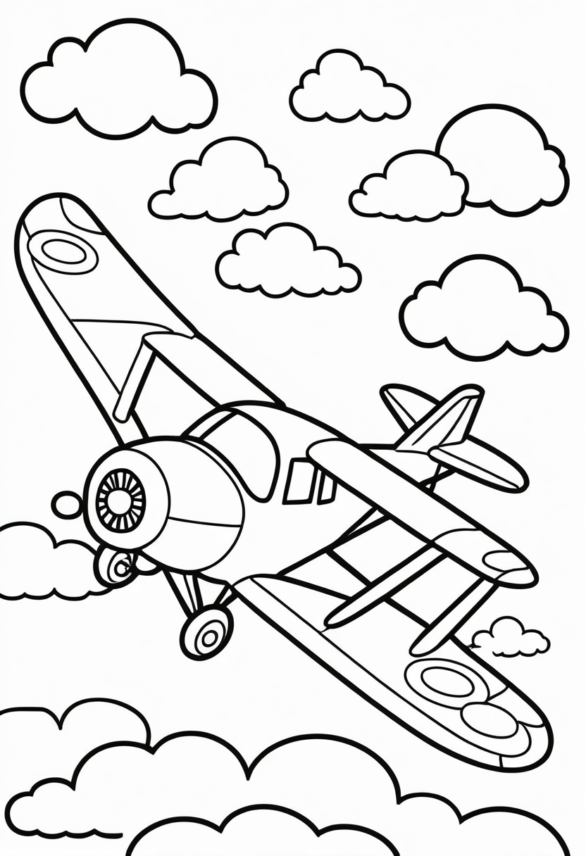 Airplane Coloring Page for Kids – Color My Pages