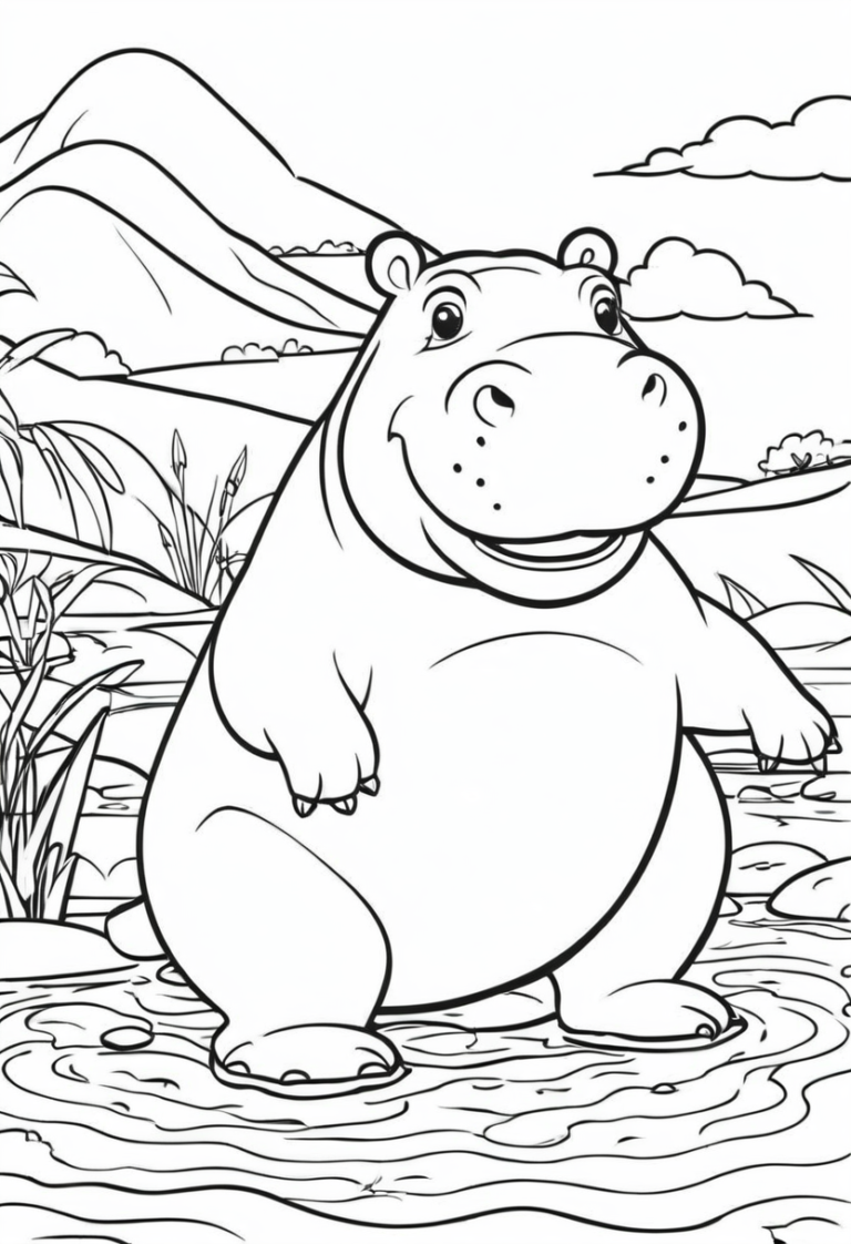 Creative Hippopotamus Colorings for Preschoolers – Color My Pages