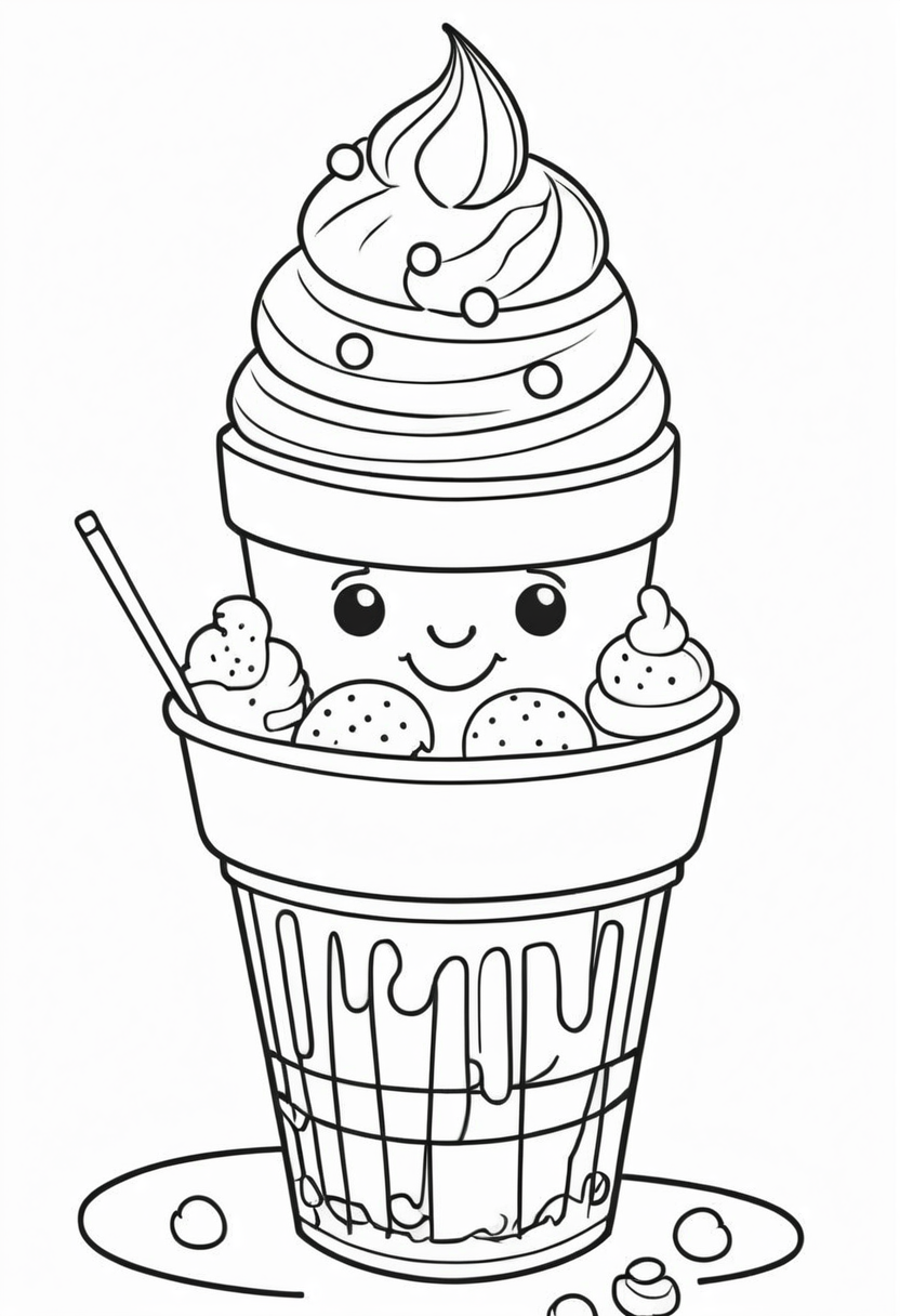 Ice Cream Coloring Page for Kids – Color My Pages
