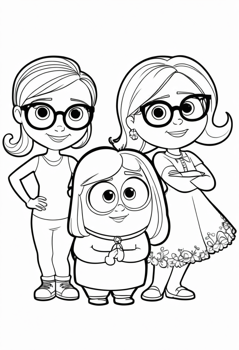 Inside Out Characters Coloring Page – Color My Pages