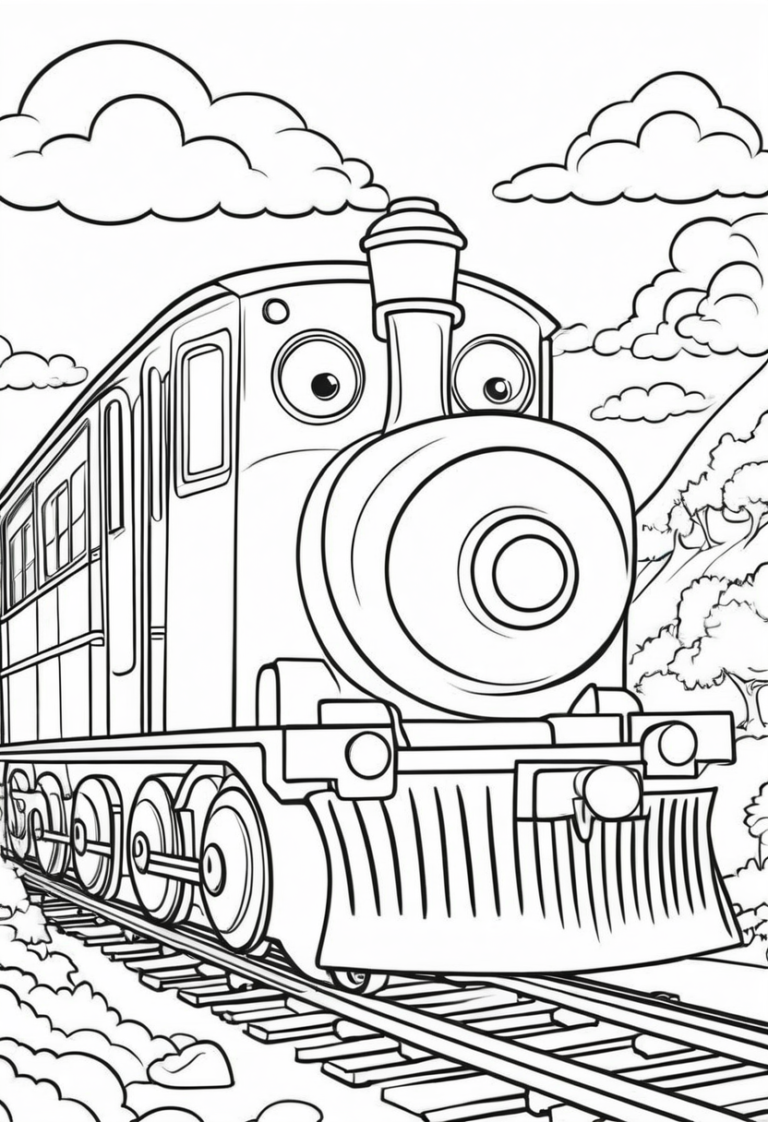 Train Coloring Page for Kids – Color My Pages