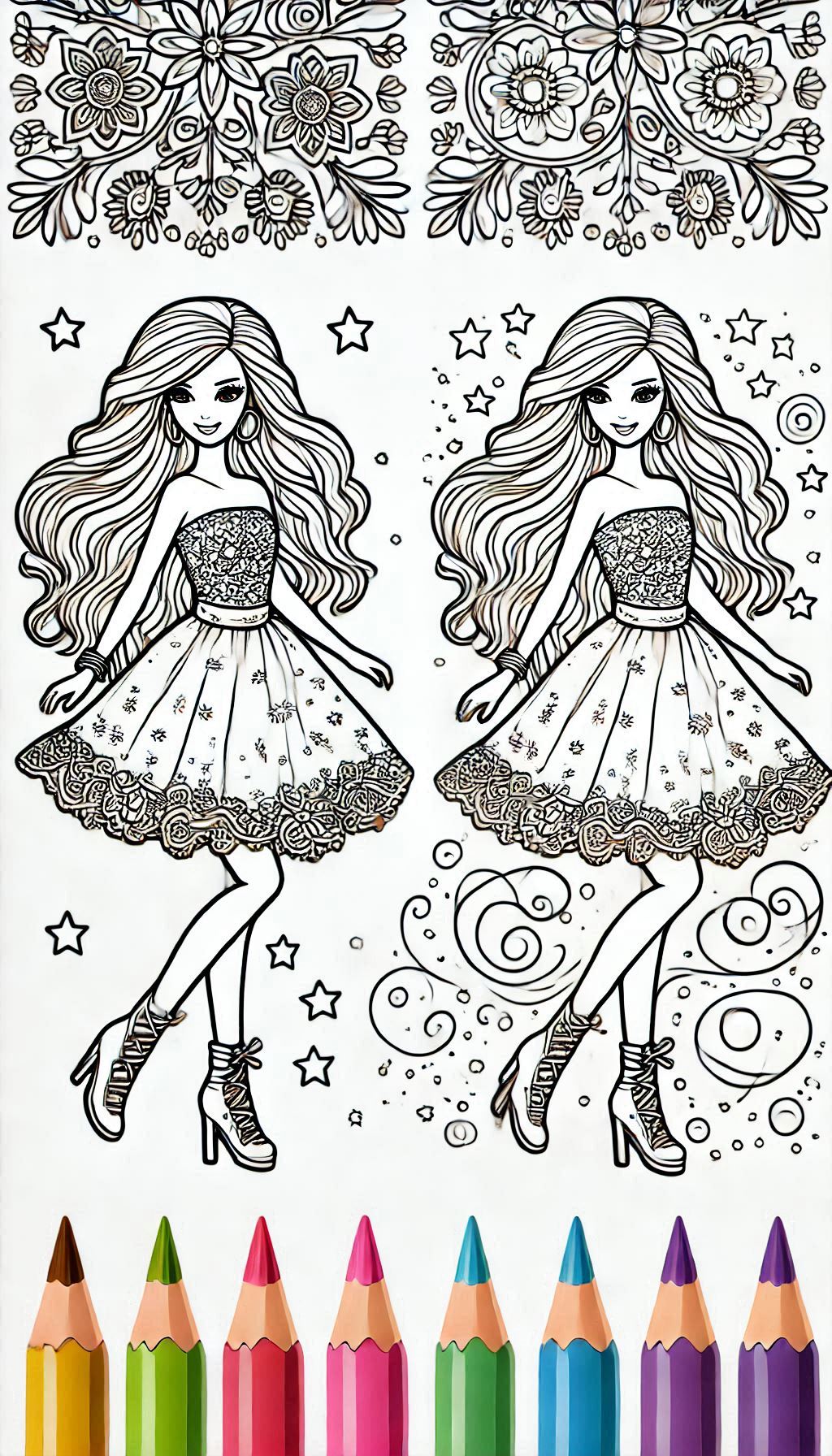 Barbie Girl Cute Coloring Picture – Color My Pages