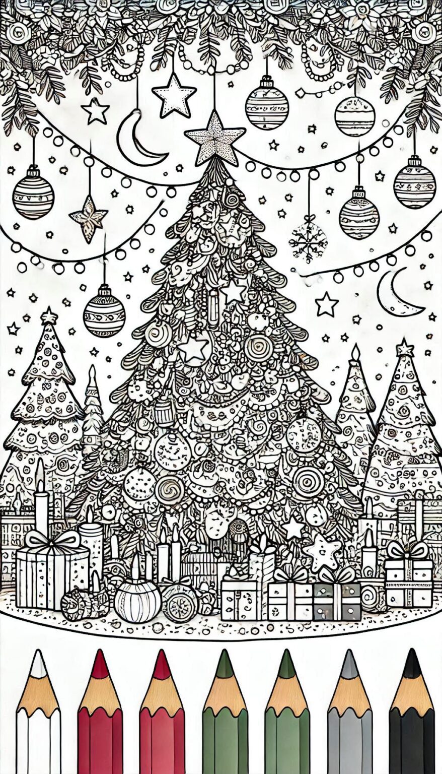 Christmas Tree Picture Coloring for Adult – Color My Pages