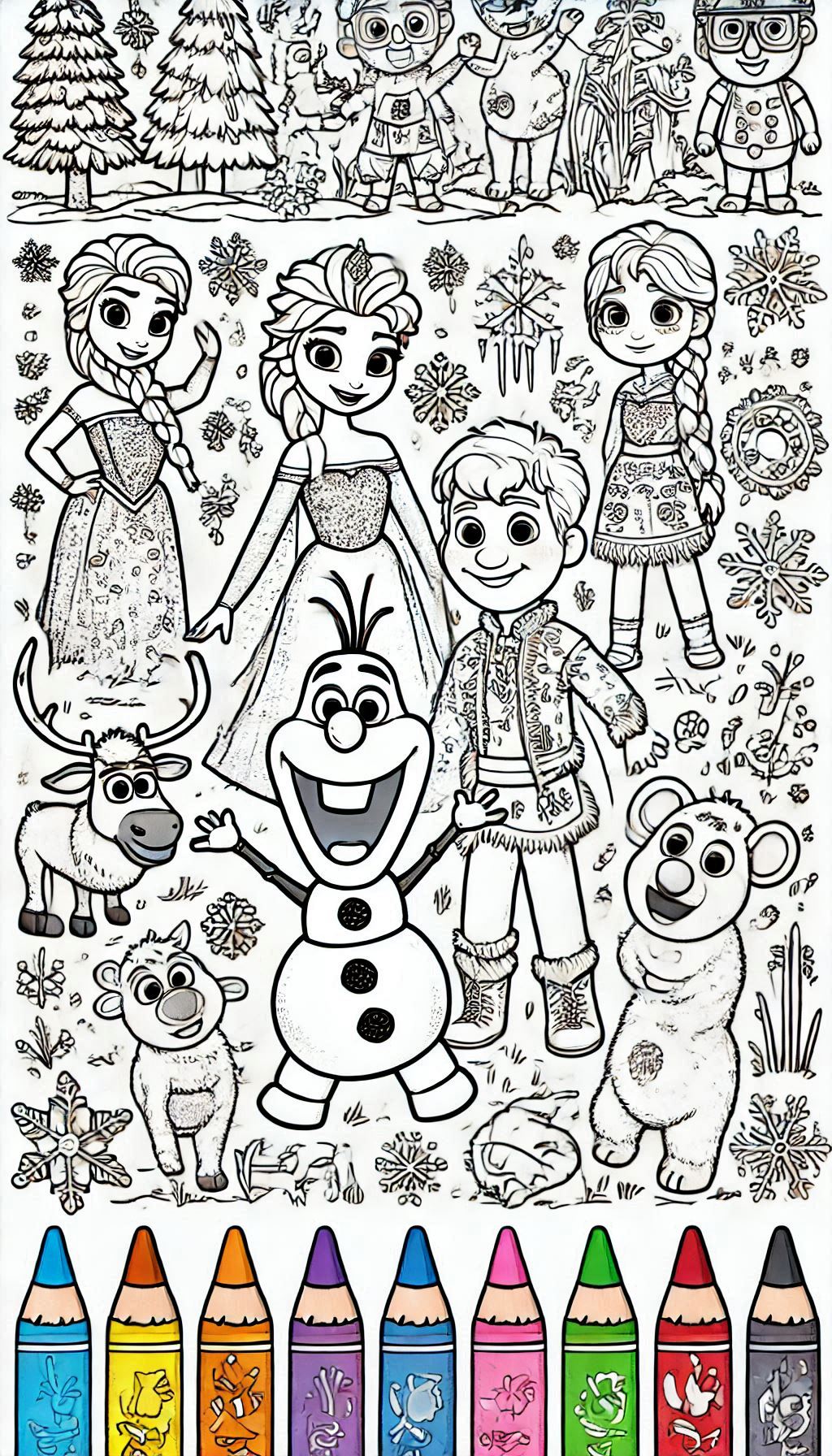 Disney Frozen Characters Elsa and Anna Coloring Page – Color My Pages