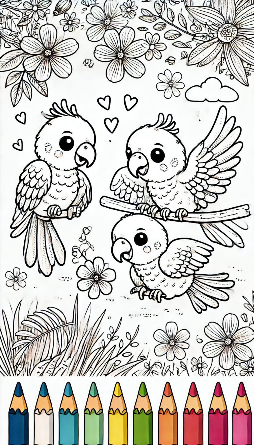 Vibrant Parrot Colorings for Young Artists – Color My Pages