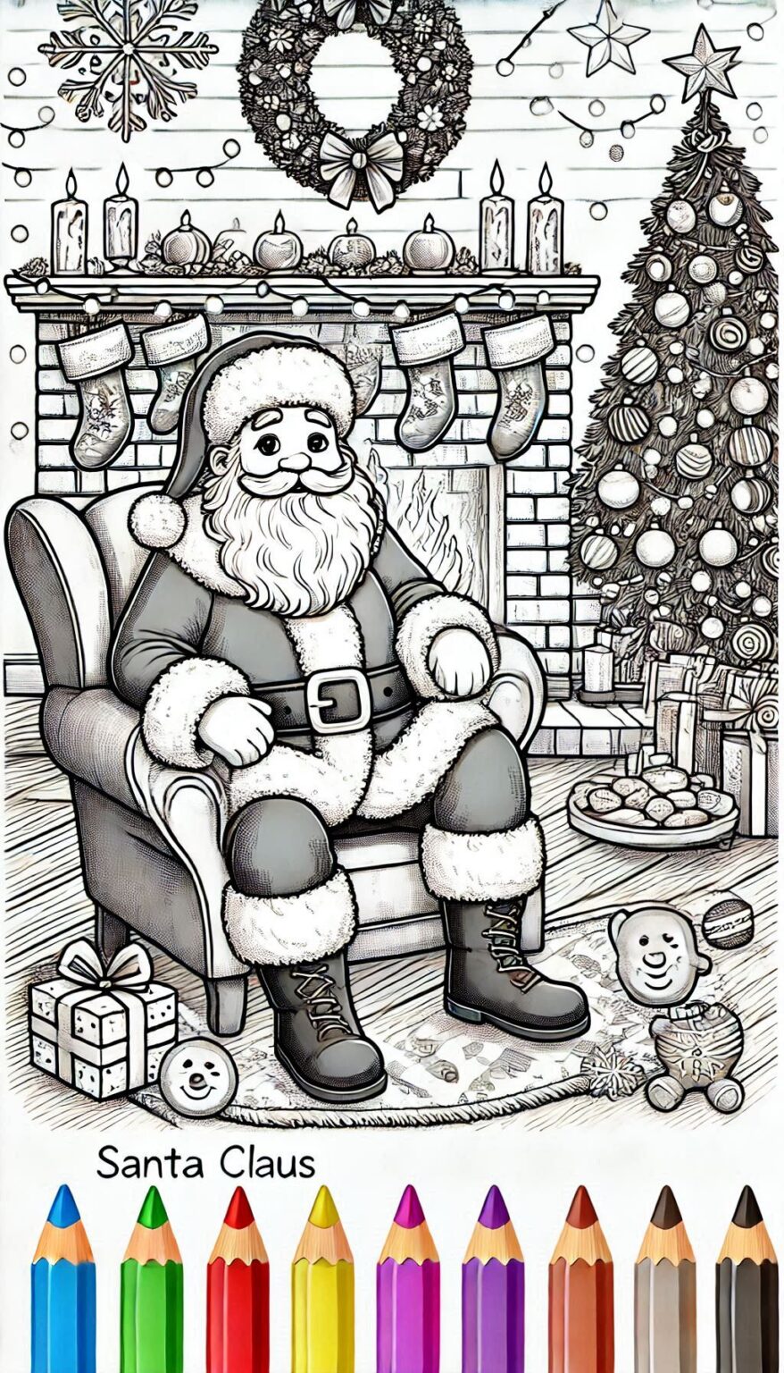 Santa Claus Father Christmas Coloring PDF – Color My Pages
