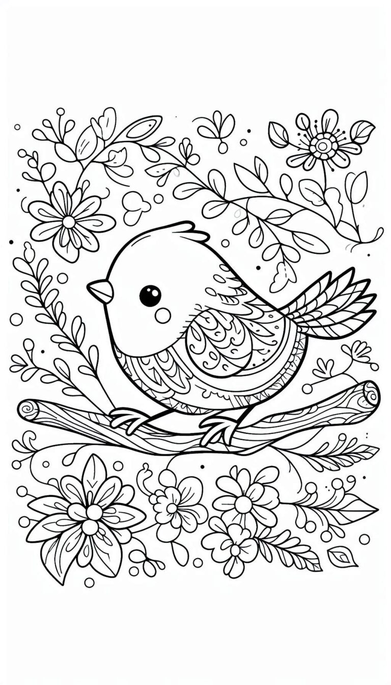 Bird Coloring Page – Color My Pages