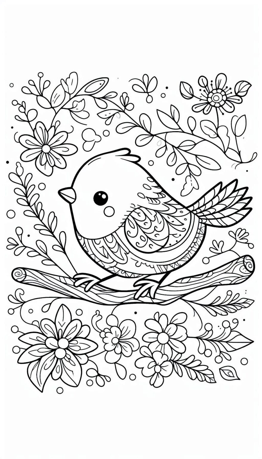 Bird Coloring Page – Color My Pages