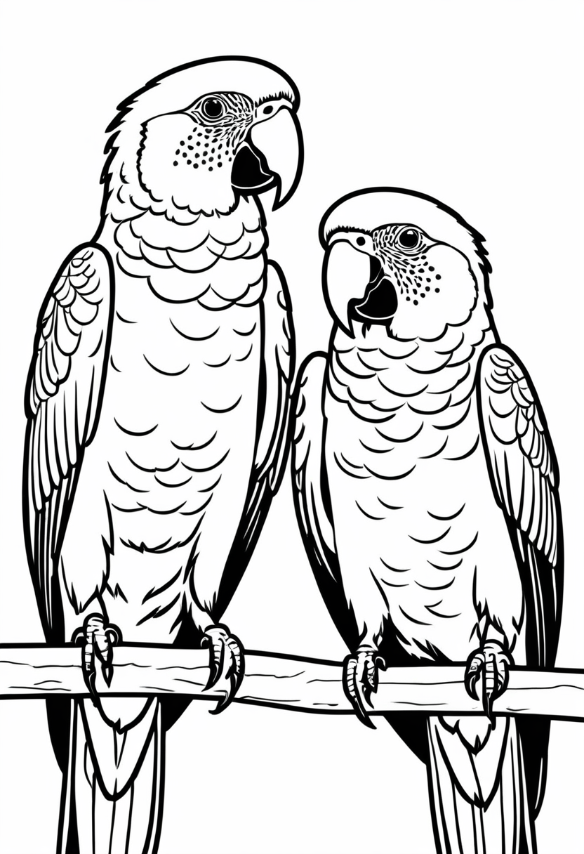 Parrot Coloring Page – Color My Pages