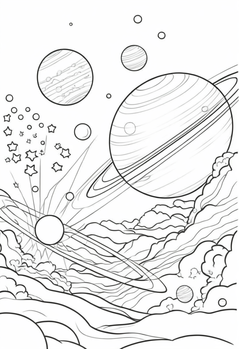 Planets Coloring Page – Color My Pages
