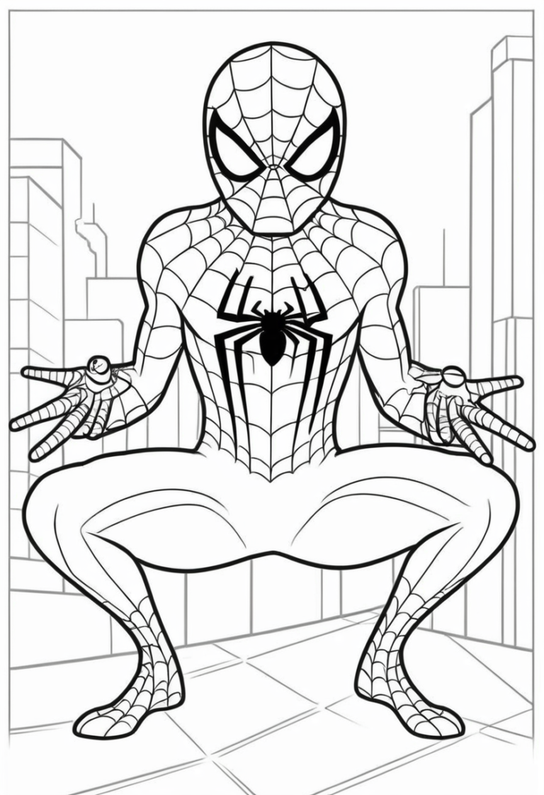 Spider-Man Easy Coloring Page – Color My Pages