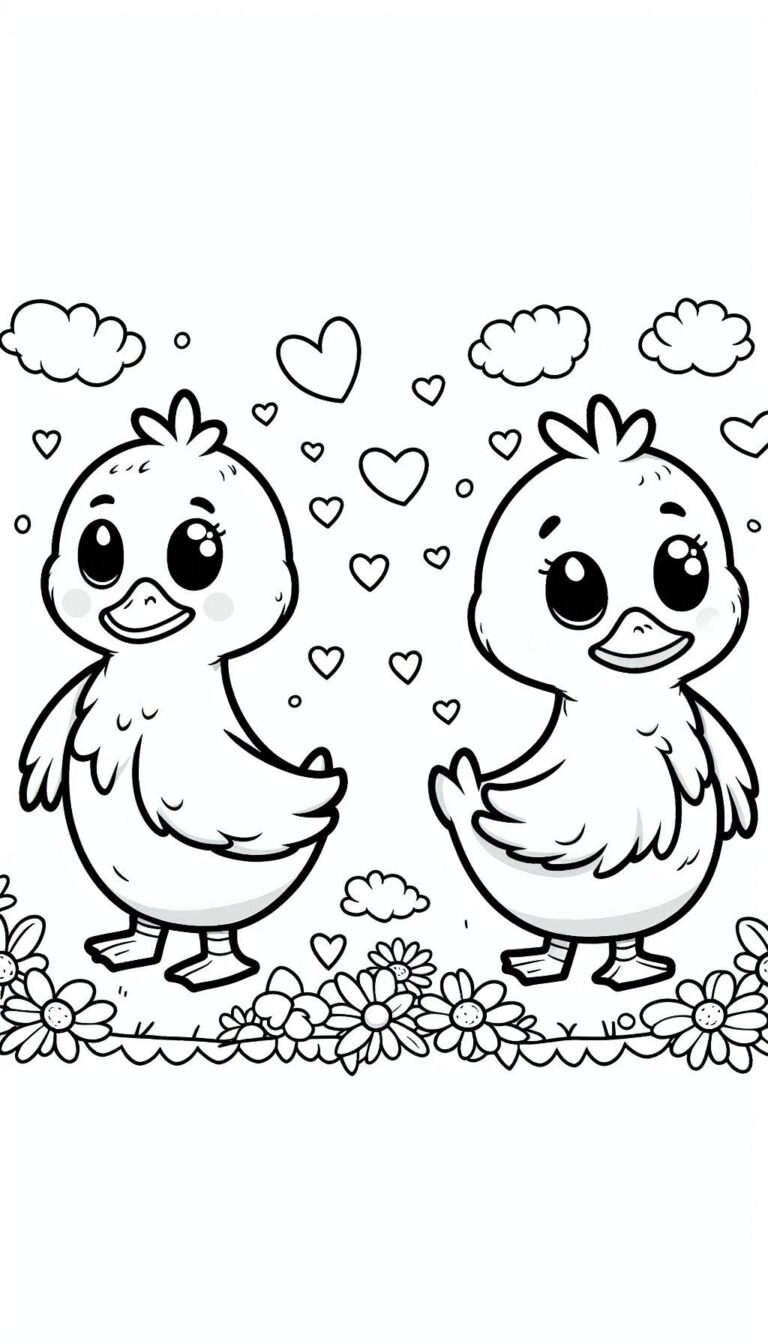 Cute Duck Picture Coloring Page – Color My Pages
