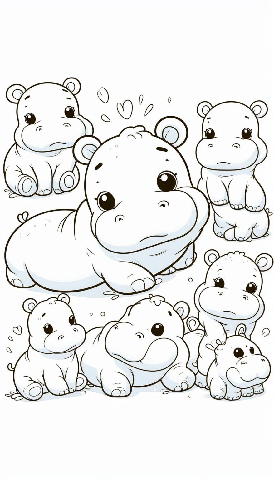 Hippopotamus Coloring Pages for Preschoolers – Color My Pages