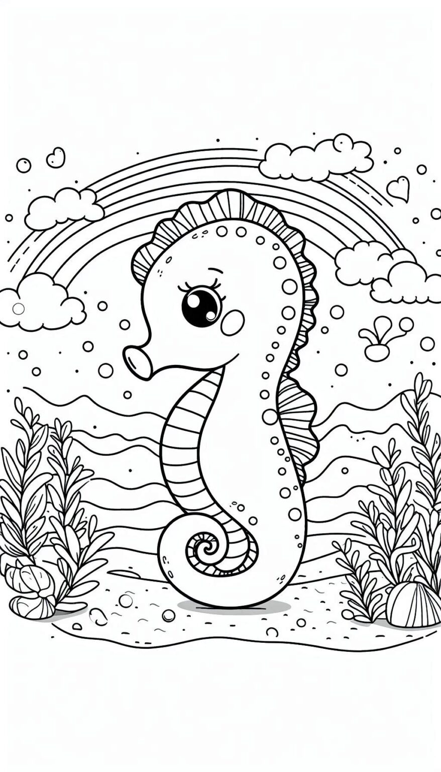 Magical Preschool Seahorse Colouring Pages! – Color My Pages