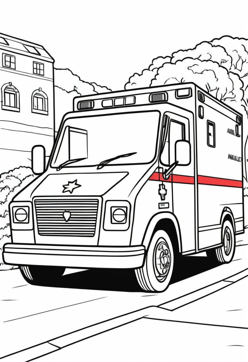 Ambulance Picture Coloring Page – Color My Pages