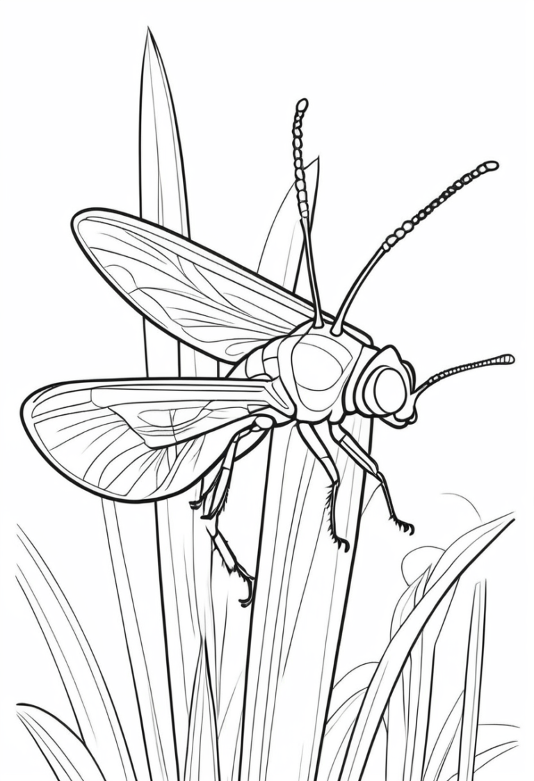 Grasshopper Picture Coloring Page – Color My Pages