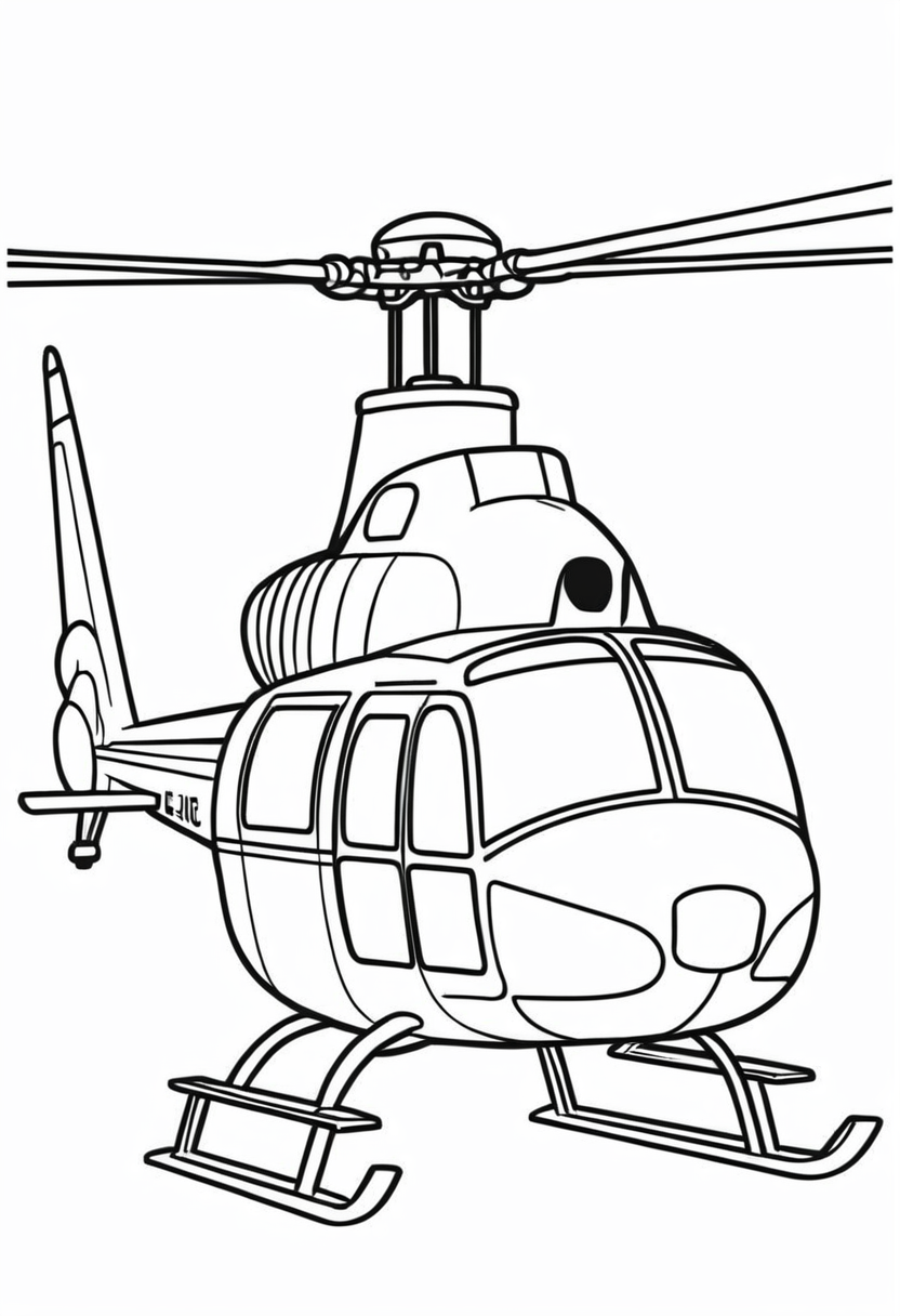Helicopter Picture Coloring Page – Color My Pages