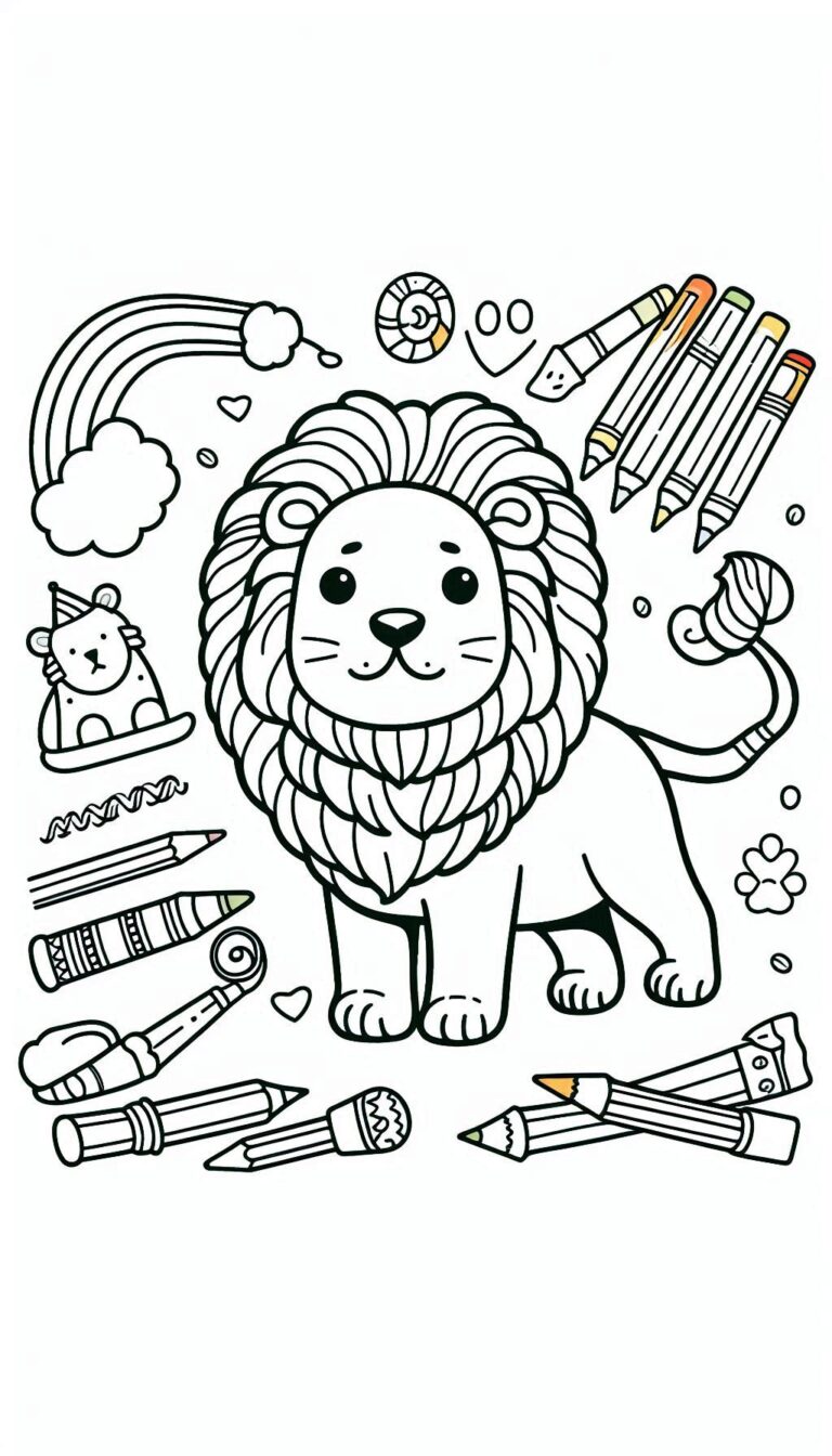 Lion Picture Coloring Page – Color My Pages