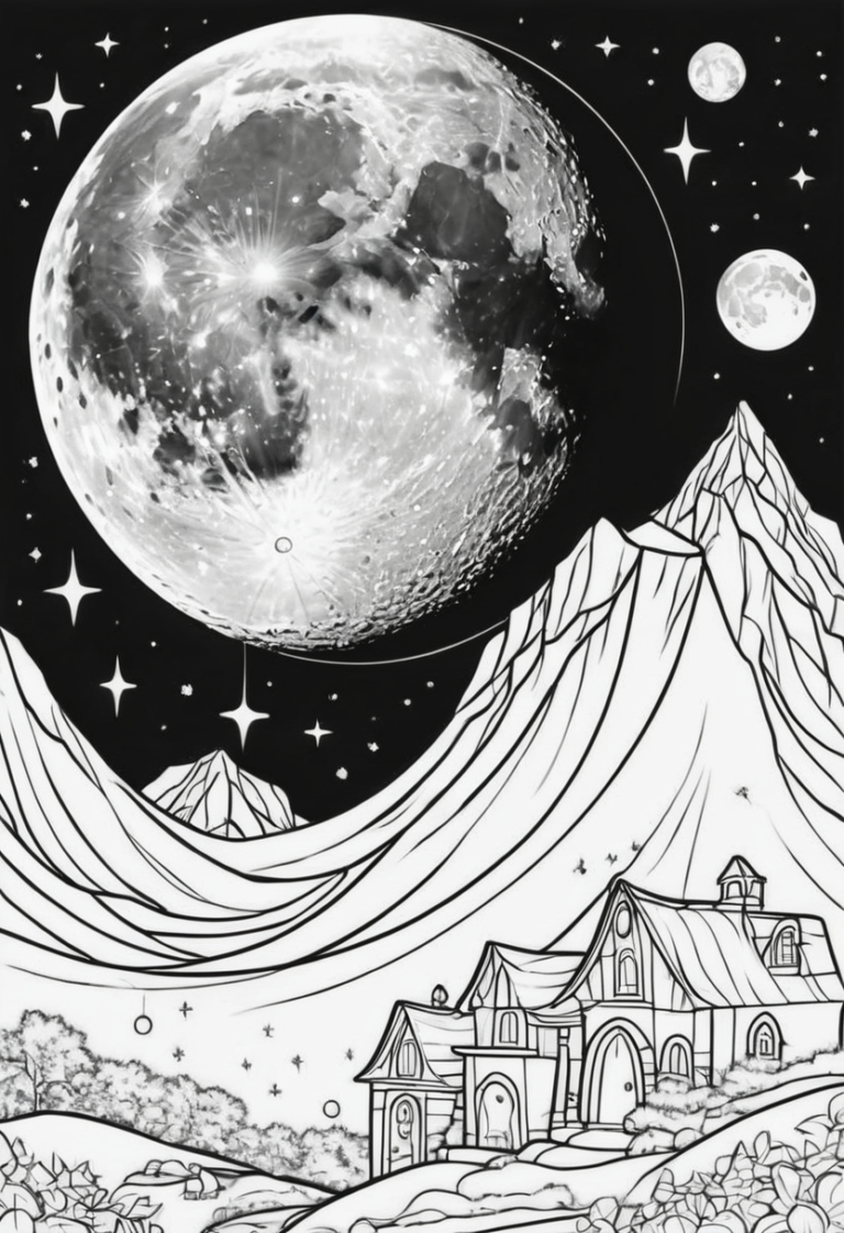 Moon Picture Coloring Page – Color My Pages