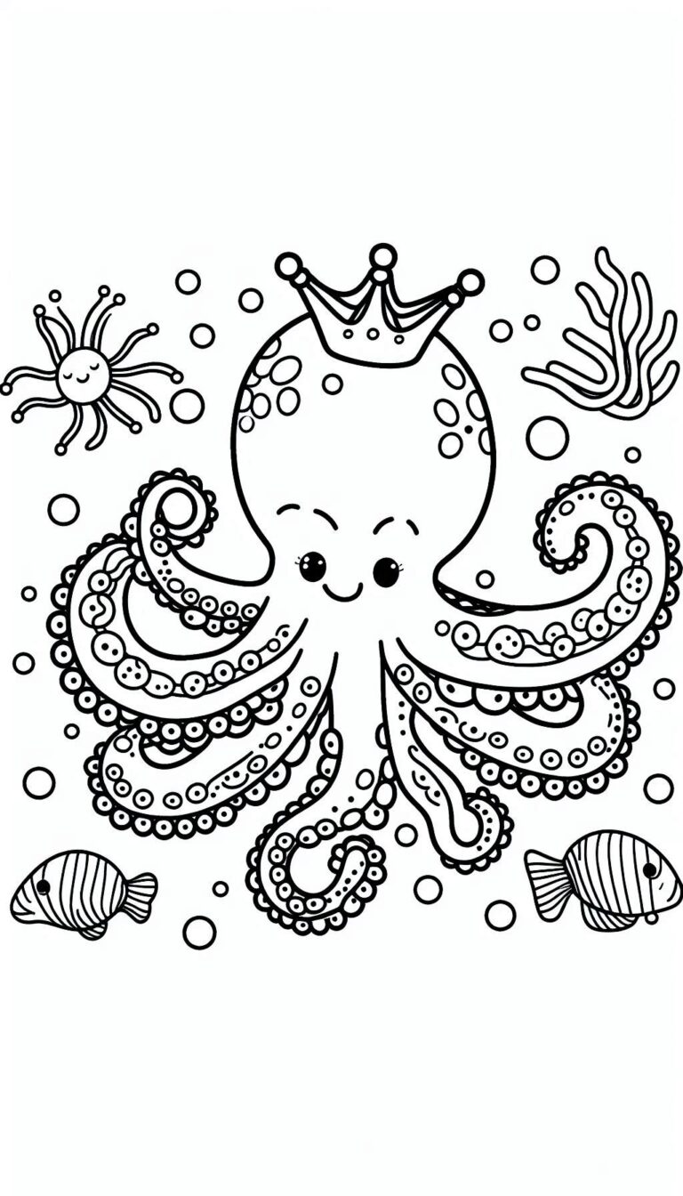 Octopus Picture Coloring Page – Color My Pages