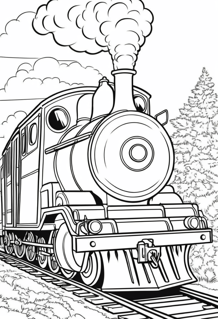 Train Coloring Page – Color My Pages
