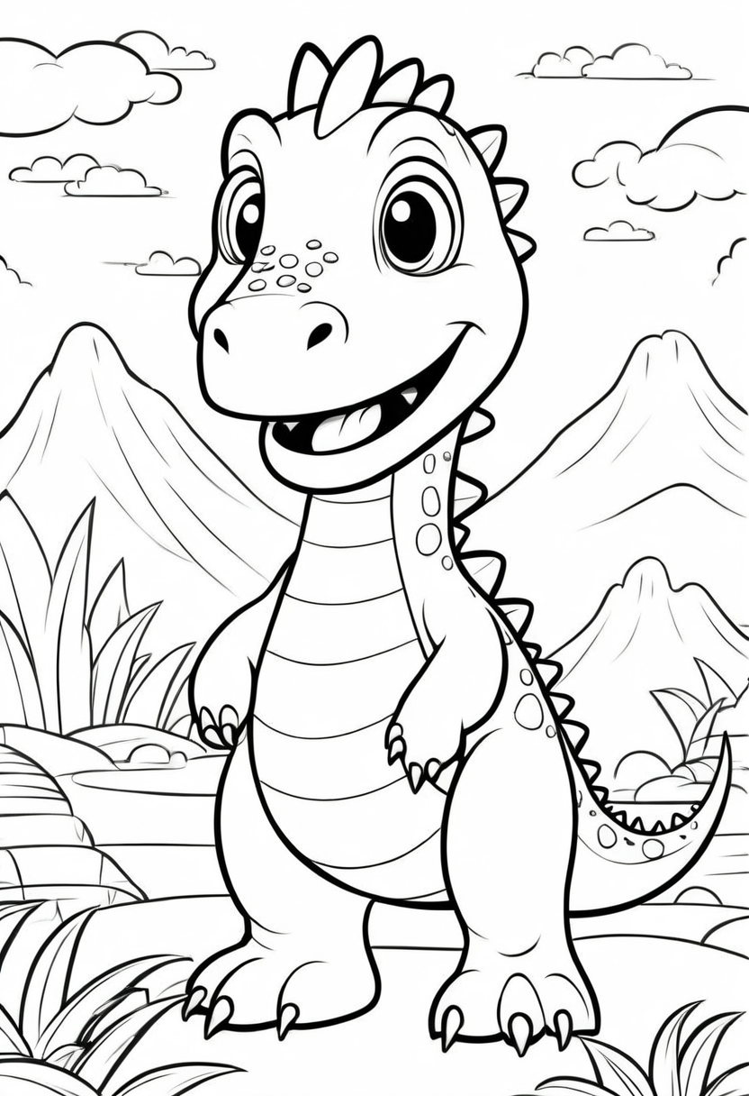Free Printable Dinosaur Coloring Page – Color My Pages