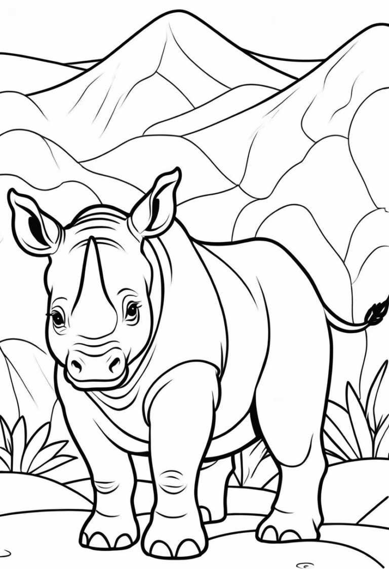 Free Printable Rhino Coloring Page – Color My Pages