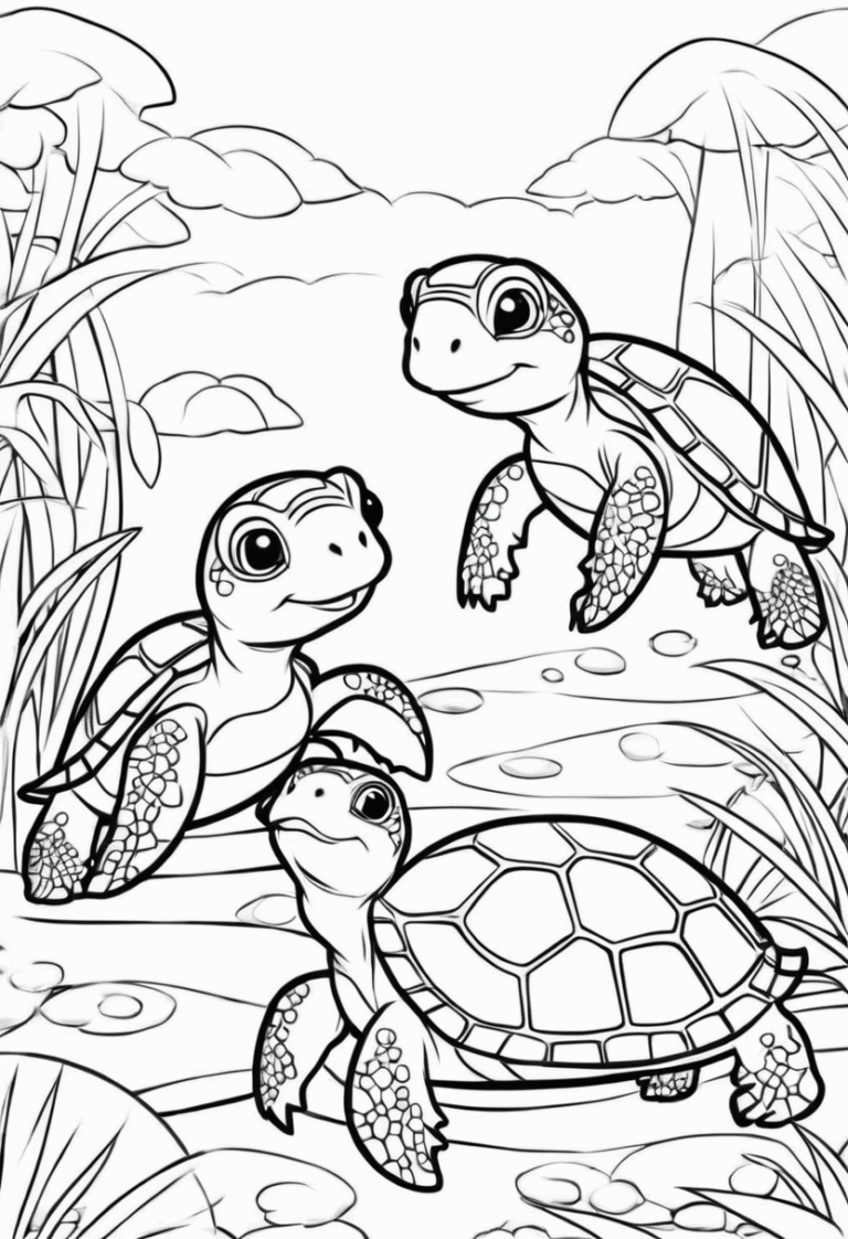 Free Printable Turtle Coloring Page – Color My Pages