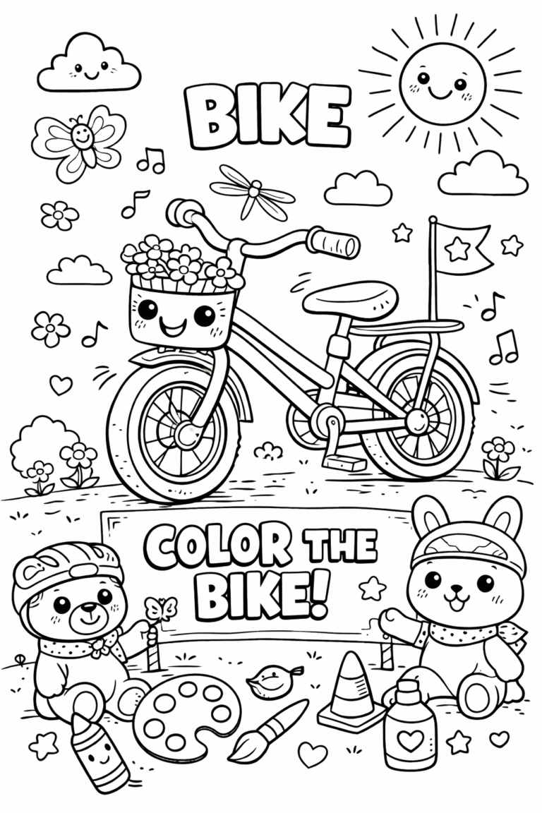 Bike Coloring Page Activity – Color My Pages
