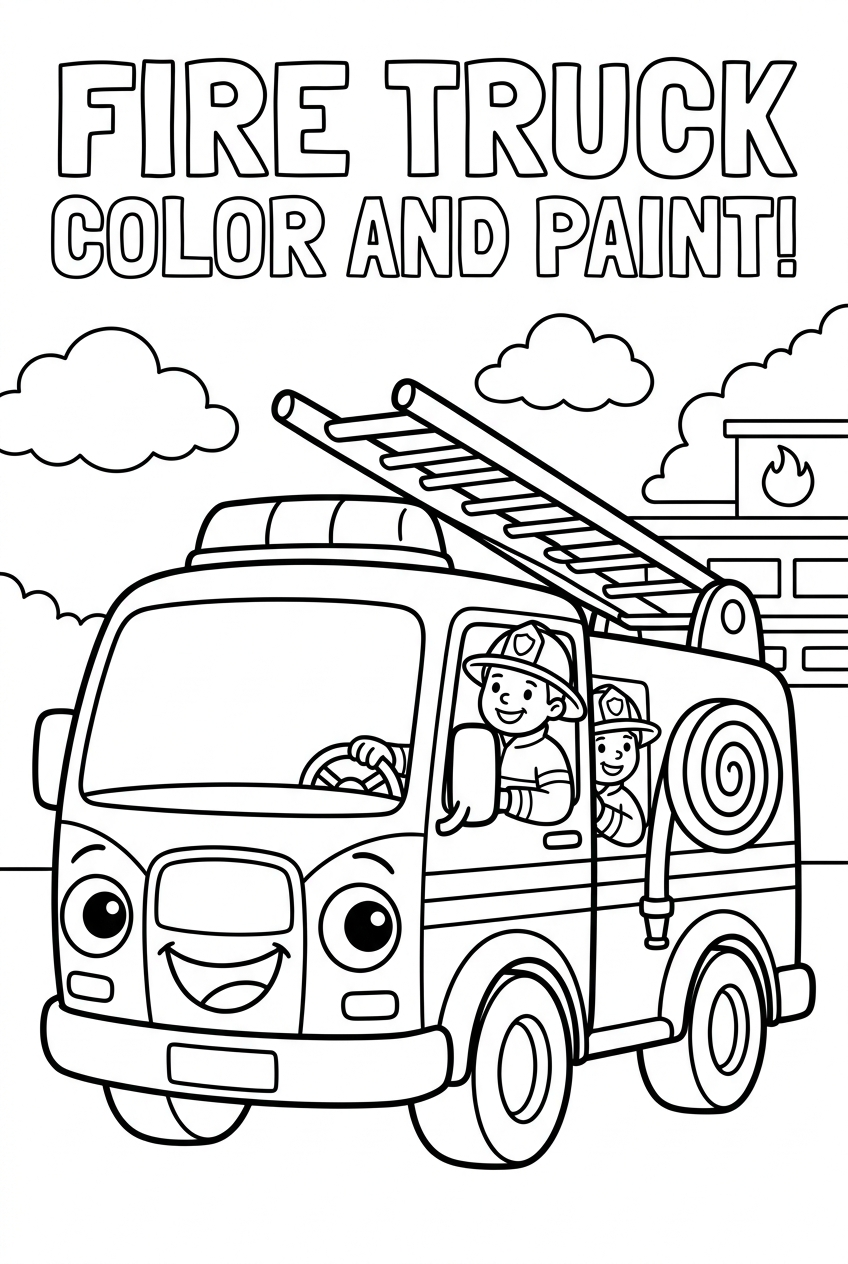 Fire Truck Coloring Pages – Color My Pages